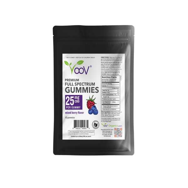 CBD Full Spectrum Gummies Mixed Berry - 250mg per Pouch – Voov Organics